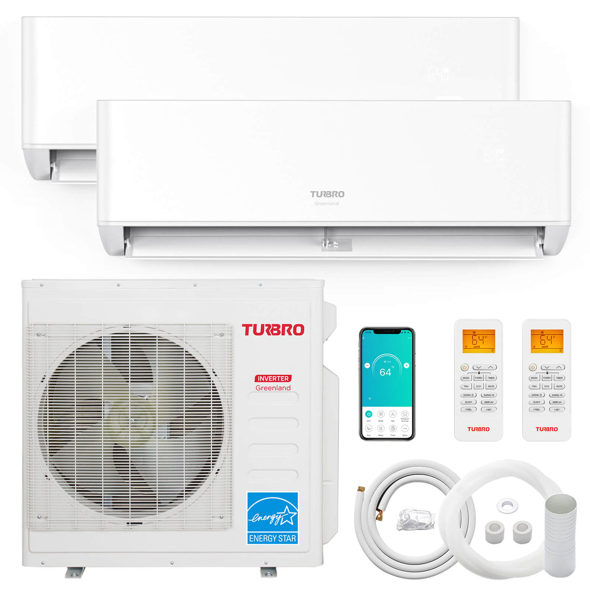 Greenland 36,000 BTU Dual Zone(2) Mini Split Air Conditioner with Heat ...