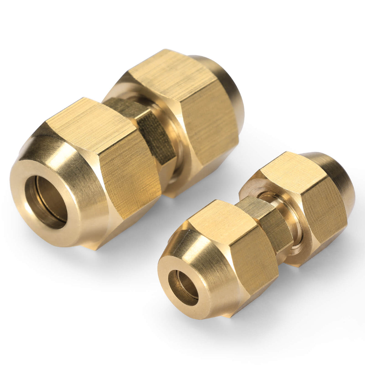 TURBRO Copper Pipe Connectors – Durable Brass Tube Couplers (2 Pieces)