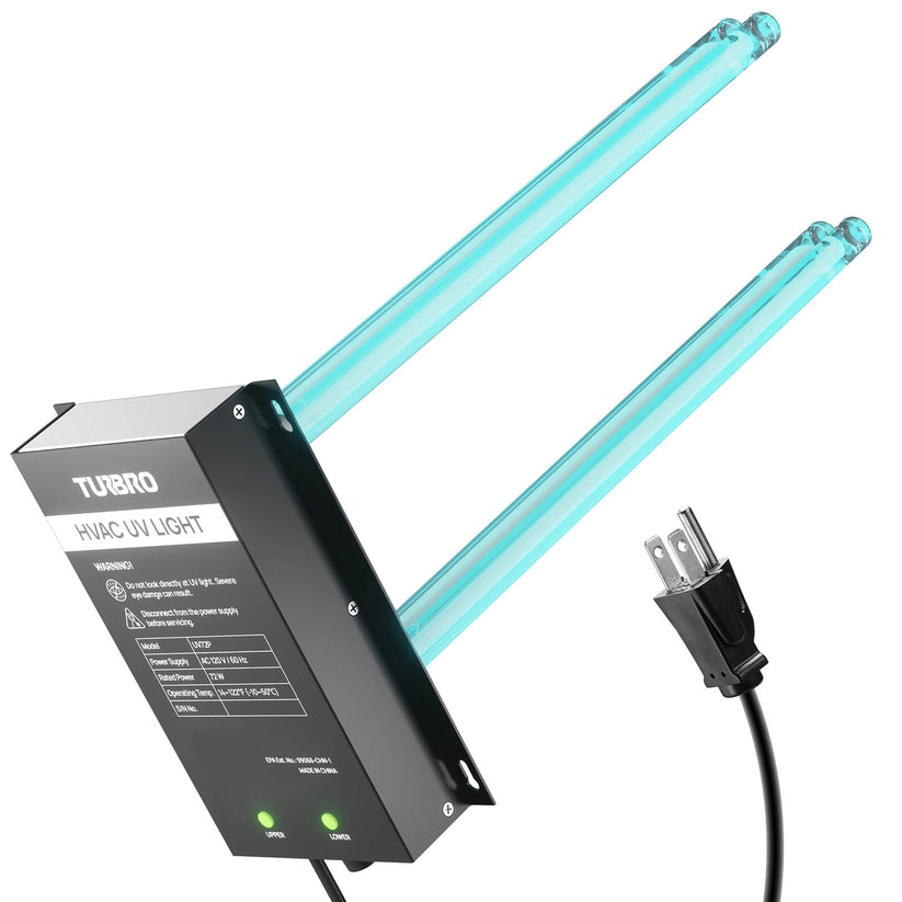 TURBRO 72W HVAC UV Light Kit Air Purifier, Comes with Two 4-Pin 2G11 ...