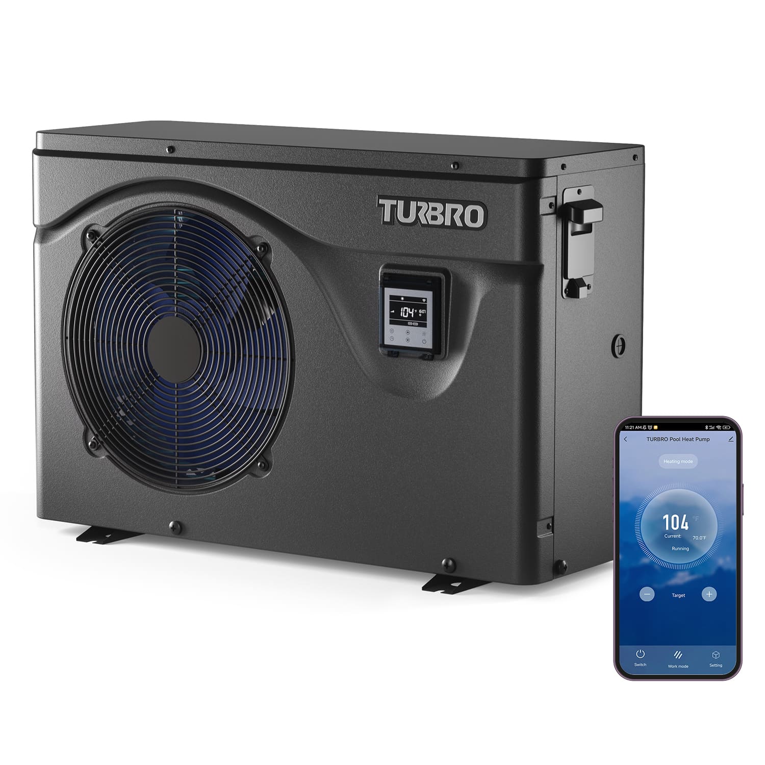 TURBRO Inverter RV AC with Heat Pump, 13,500 BTU, Quiet, Remote/WiFi-Controlled