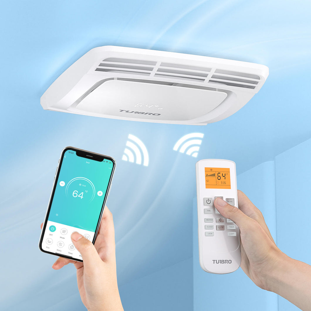 TURBRO RV AC: 15,000 BTU Cooling, 1,500W Heating, WiFi & Remote Control