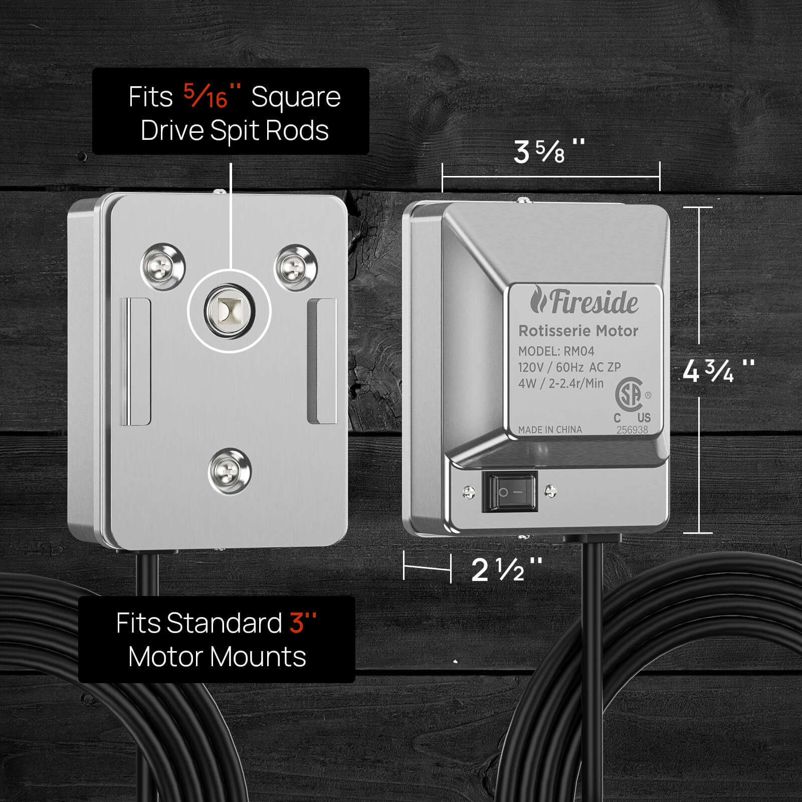 TURBRO Universal Stainless Steel Grill Rotisserie Motor, Heavy Duty 4W ...