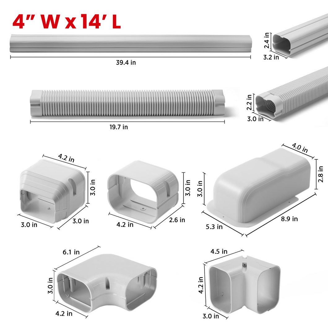 TURBRO Decorative PVC Line Cover Kit for Mini Split and Central Air ...