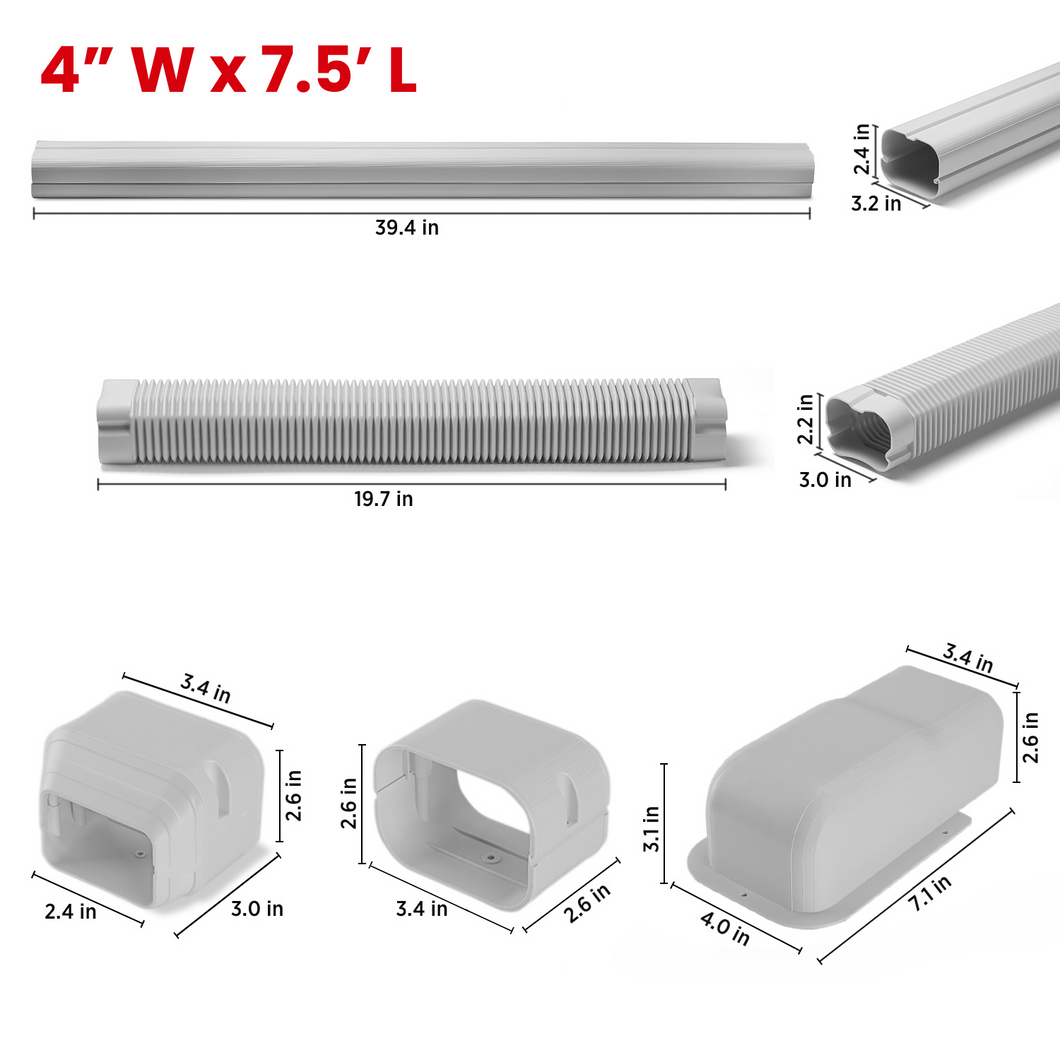 TURBRO Decorative PVC Line Cover Kit for Mini Split and Central Air ...